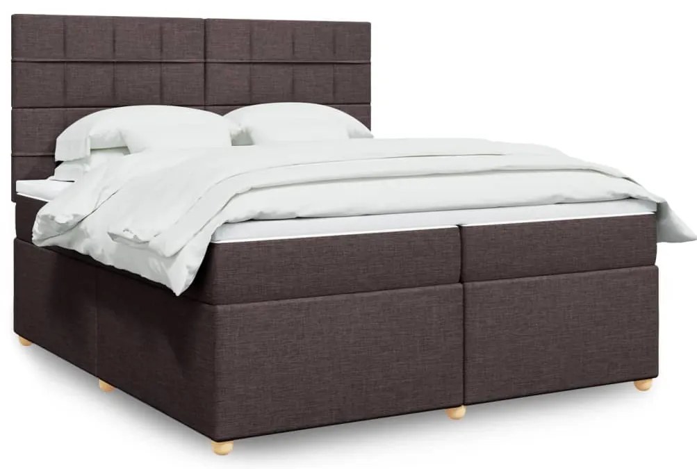 Box spring postel s matrací tmavě hnědá 200x200 cm textil
