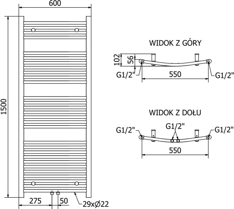 Mexen Ares elektrický radiátor 1500 x 600 mm, 900 W, bílý - W102-1500-600-2900-20