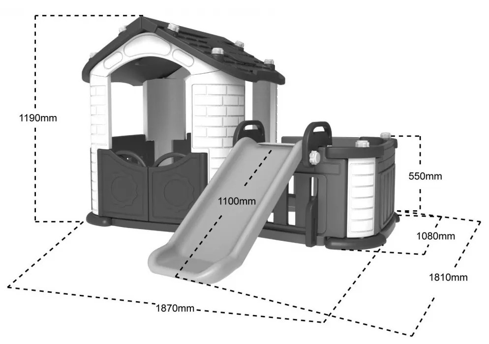 Dětský zahradní domeček se skluzavkou 3v1 Zelený