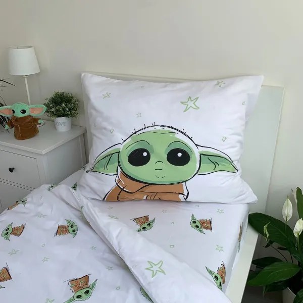 Jerry Fabrics Povlečení Star Wars Baby Yoda 140x200, 70x90 cm
