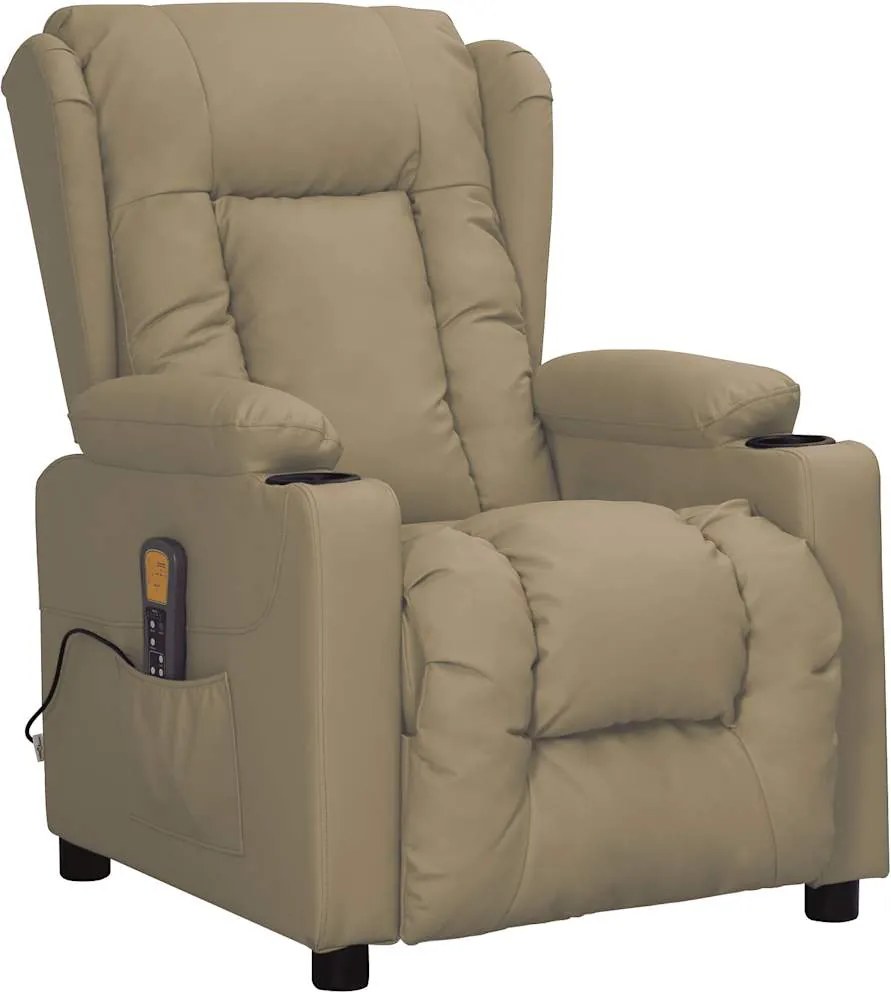 Masážní křeslo cappuccino umělá kůže 339077
