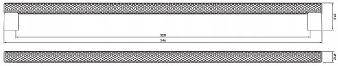 Cersanit Larga, skříňkové úchytky 35cm 2ks, černá, S599-0141