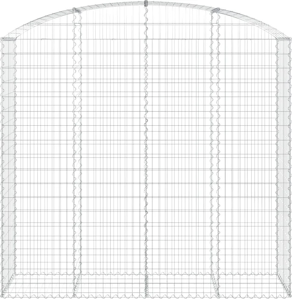 Klenutý gabionový koš 200 x 50 x 180/200 cm pozinkované železo 153479