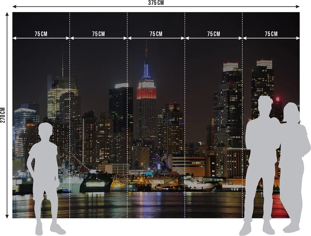 Fototapeta na míru Manhattan v Noci | Vliesová fototapeta na zed' | DFTNXXL2411