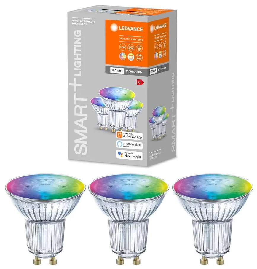 Ledvance SADA 3x LED RGBW Stmívatelná žárovka SMART+ GU10/4,9W/230V 2700K-6500K- Ledvance P224725