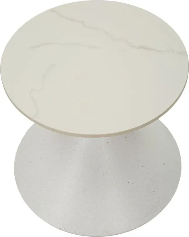 Odkládací stolek White 42 cm mramor/bílý