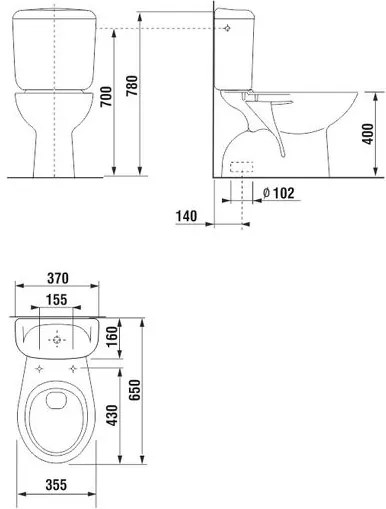 Jika Diana WC kombi H8602770007871 spodní odpad, včetně sedátka