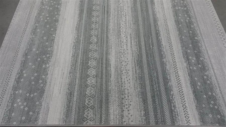 moderní kusový koberec FONT šedo zelený 135x200