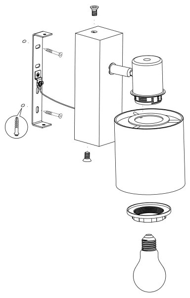 Eglo 99488 - Nástěnné svítidlo BATALLAS 1xE27/10W/230V