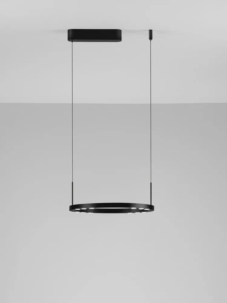 Matně černé hliníkové LED stmívatelné závěsné svítidlo ø 40 cm Lunette – Nova Luce