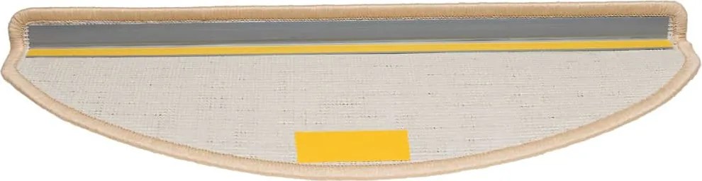 Schodové rohože 10 ks 65 x 21 x 4 cm krémové, půlkulaté, velké 149807