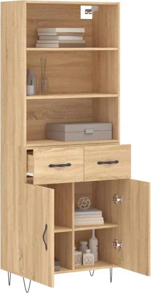 Skříň highboard dub sonoma 69,5 x 34 x 180 cm kompozitní dřevo 3200548