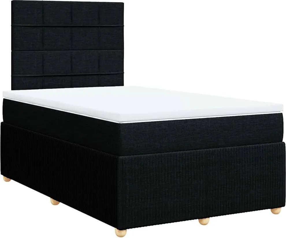 Box spring postel s matrací černá 120x190 cm textil 3294297