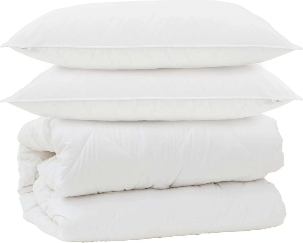 Duvet s polštáři s polštářem 3 ks Bílá Mikrovlákno 3378059
