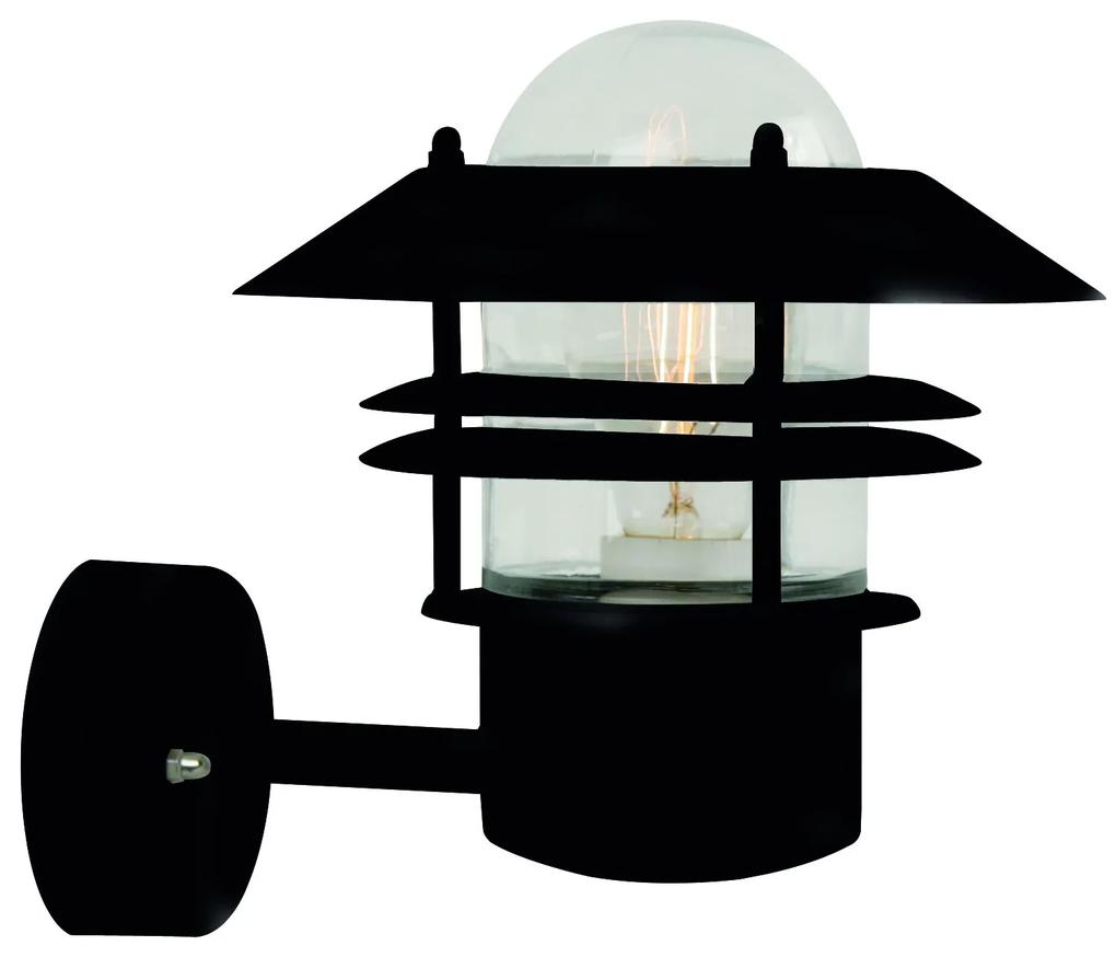 Nordlux 25011003 Blokhus Up Sensor, venkovní nástěnné svítidlo v severském designu, 1x60W, černá, výška 23cm, IP54