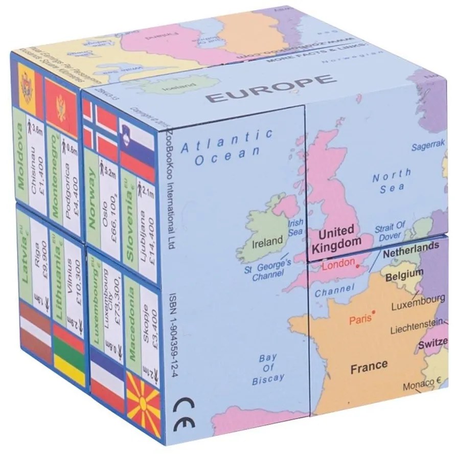 Zoobookoo Kniha v kostce Mapa Evropy