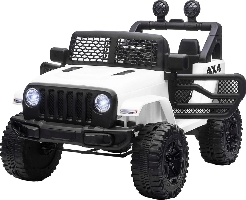 HOMCOM Dětské Elektrické Auto pro Děti od 3 Let - Všestranný Buggy s 12V Baterií, 2 Motory, Dálkovým Ovladačem 2.4G, Světlomety, Klakson, Nastaviteln…