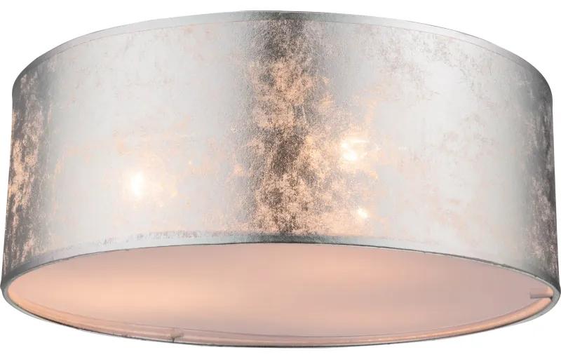 Globo 15188D AMY - Stropní přisazený textilní lustr ve stříbrné barvě 3 x E14