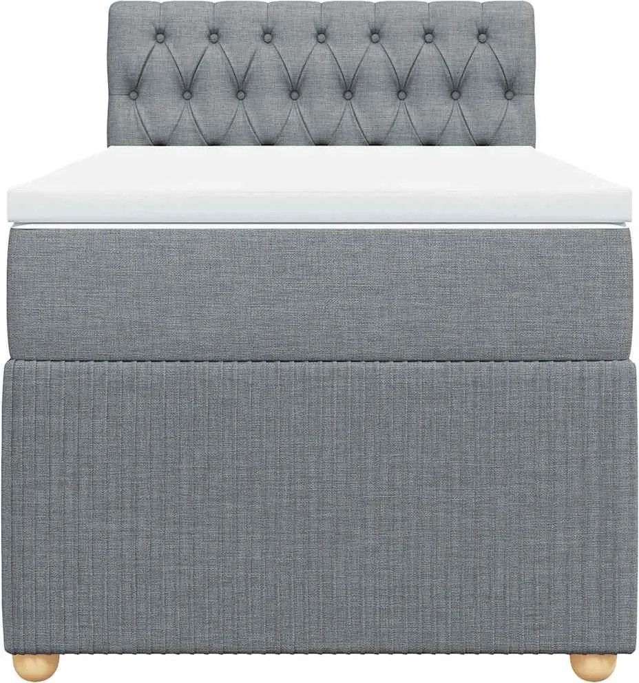 Box spring postel s matrací světle šedá 90x200 cm textil 3287346