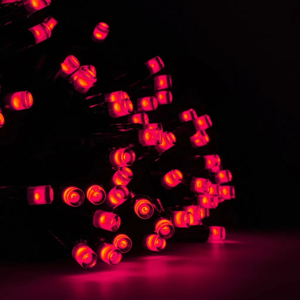Easy Fix RGB LED světelný řetěz, 20 m, venkovní, 200 diod, černý kabel, IP67