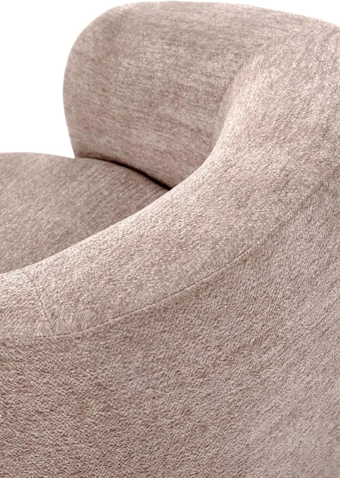 Designové křeslo BAKER — dřevo, látka, béžová