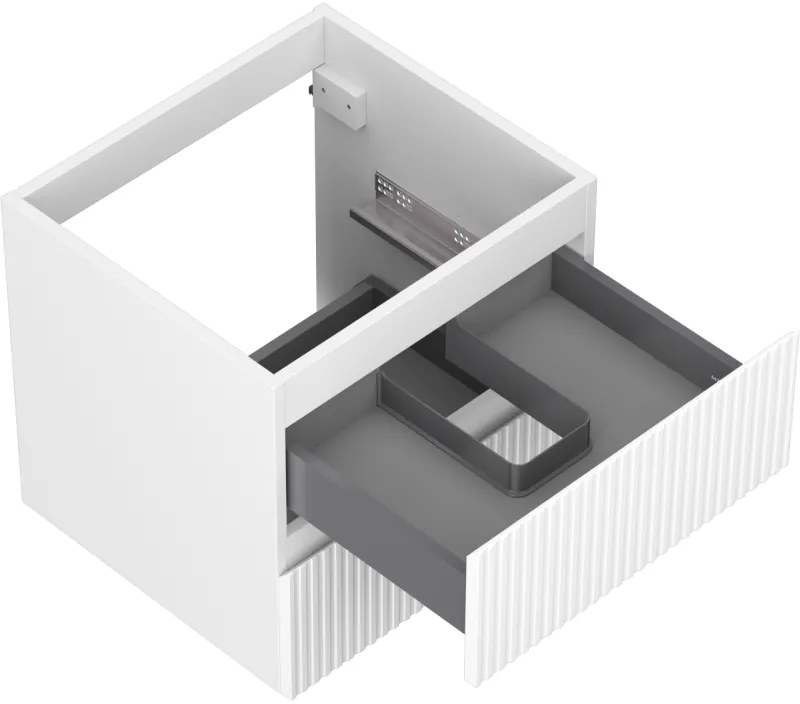 Mexen Rivel, koupelnová skříňka 50 cm, 2 zásuvky, drážkovaná, bílá matná, 91A20-05047-2-BFF01