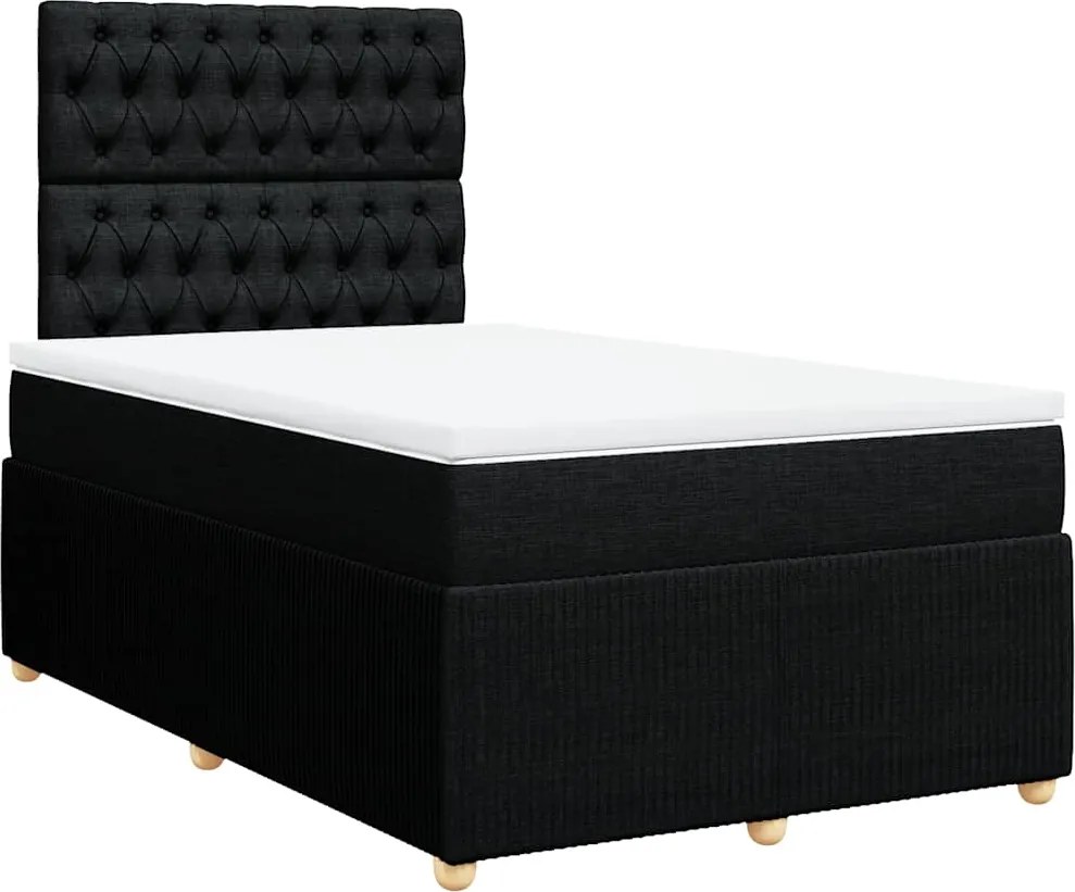 Box spring postel s matrací černá 120x200 cm textil 3292032