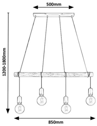 Rabalux 3980 - Lustr na lanku PABLO 4xE27/40W/230V