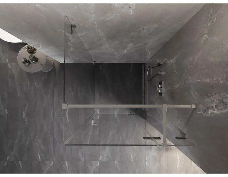 Mexen Lunar T, sklopný sprchový kout pravý 110 x 110 cm, 8mm čiré sklo, ocelový profil, 834T-110-110-97-00-P