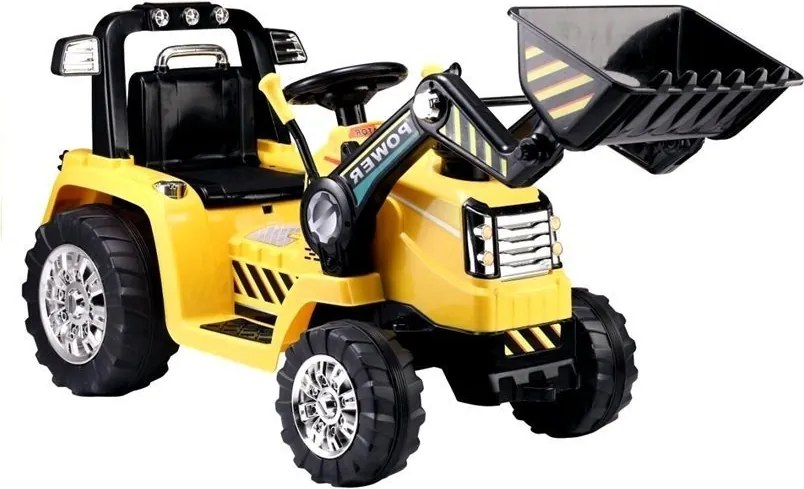 LEAN CARS Elektrický traktor s bagrem na baterie ZP1005 pro děti žlutý