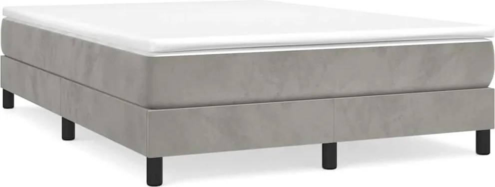 Box spring postel s matrací světle šedá 140x200 cm samet 3144333