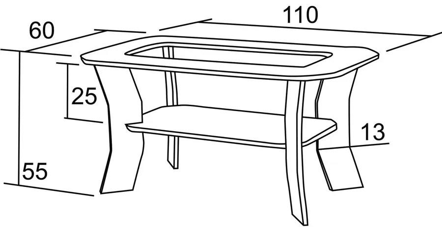 Konferenční stůl FILIP 60×110 dub bordeaux