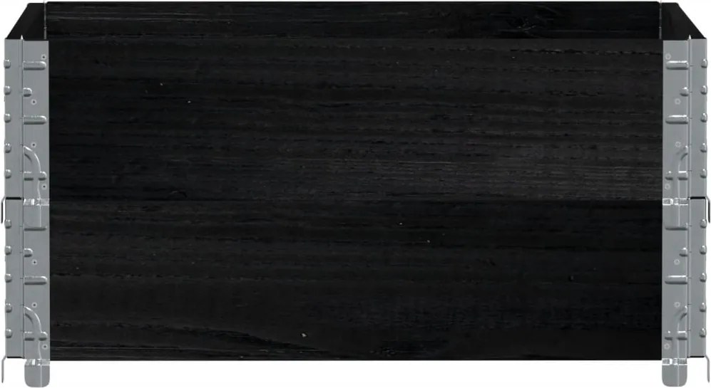 Zahradní truhlík černý 80 x 60 cm masivní borové dřevo 3295840