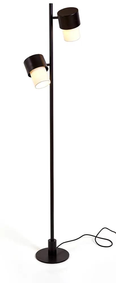 Luxusní směrovatelná lampa Kan Floor Double Barva nohy: Černá, Dekor: Bavlna bílá