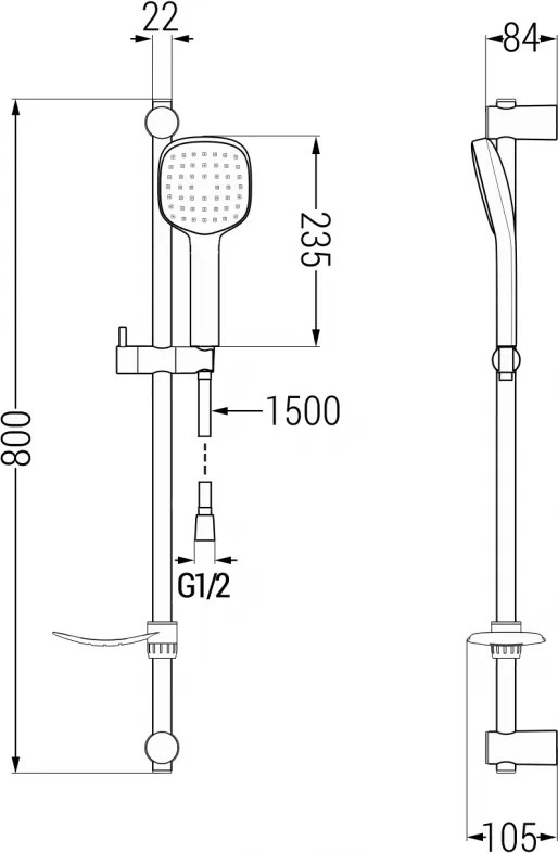 Mexen sprchový set DF33, černá, 785334582-70