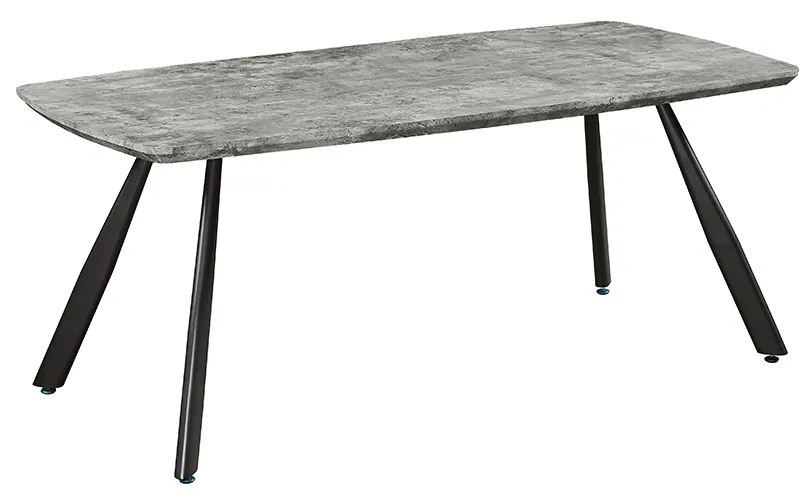 Jídelní stůl Pasco (pro 8 osob) (beton + černá). 1040191