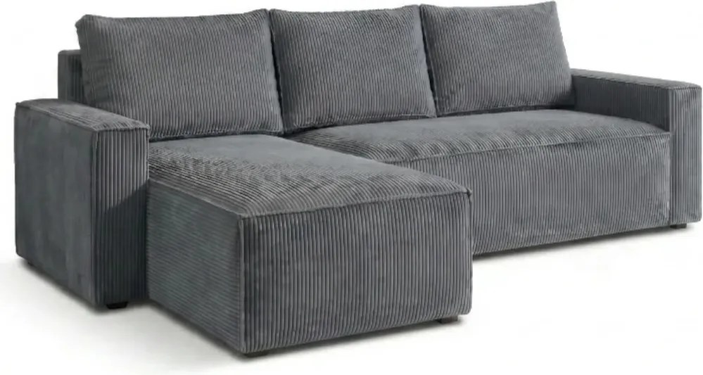 Rohová rozkládací sedací souprava do L BELLEZA, 232 cm, s úložným prostorem Roh pohovky: Levý roh, Barva látky Poso: Tmavě hnědá (Poso 06)