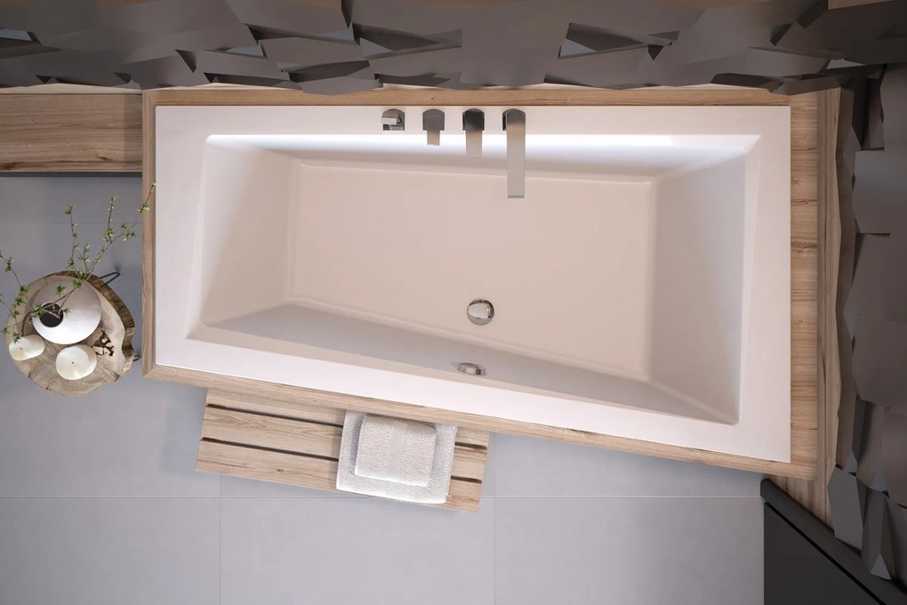 Besco INTIMA SLIM 150 x 85 cm VANINTI15SLIMP+OLVPINOZSTELI vana vč. nožiček levá