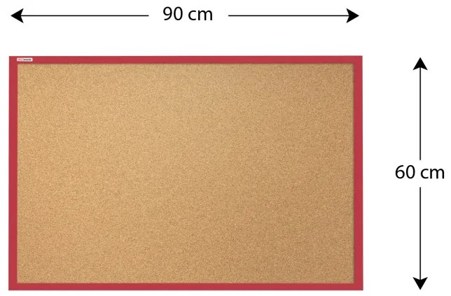ALLBOARDS,Korková nástěnka v barevném dřevěném rámu 90x60 cm – Červená,TK96R