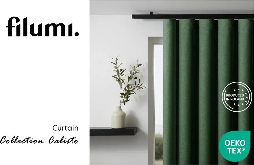 Tmavě zelený dimout závěs 140x300 cm Calisto – Filumi