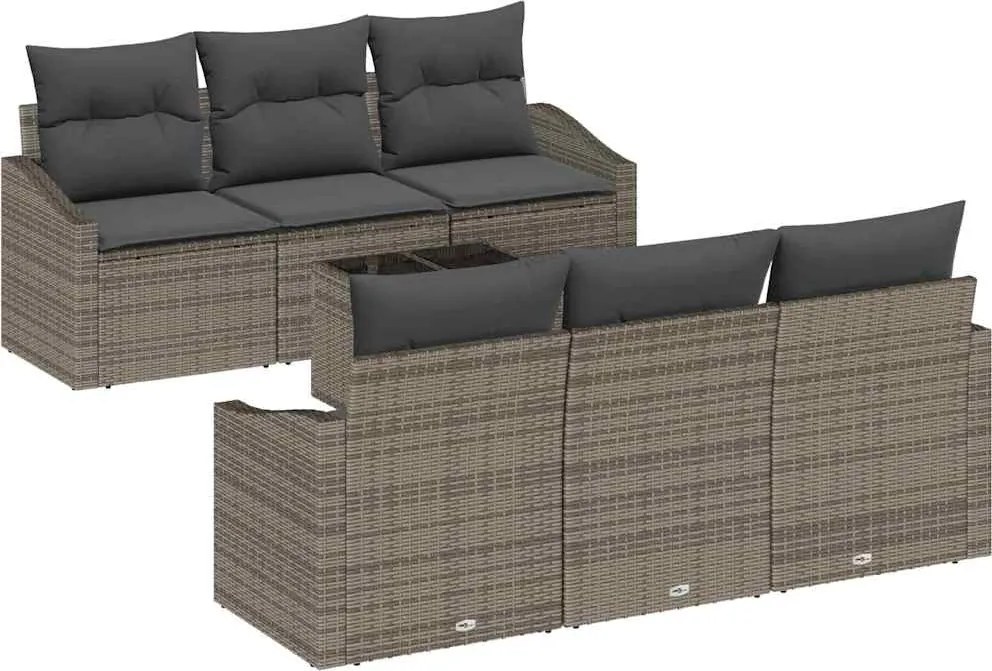 Set pohovek 7 ks Šedá polyratan 3346609