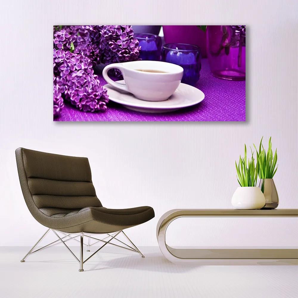 akrylový obraz Hrnek Květiny Rostlina 120x60 cm