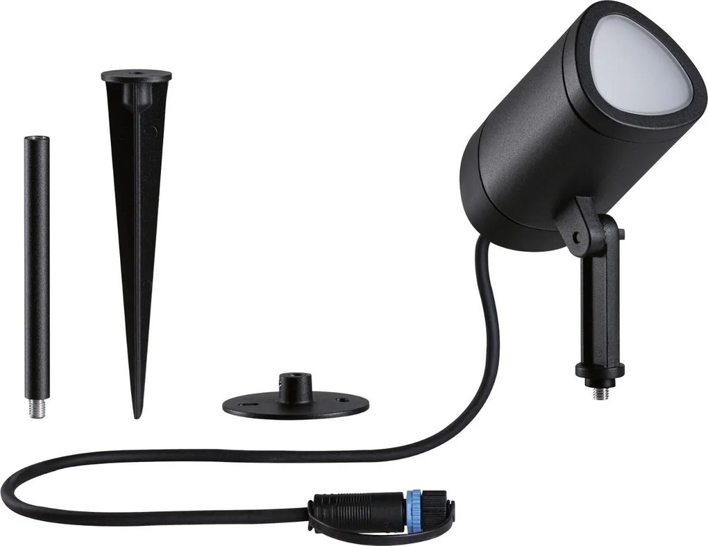 P 94849 Plug & Shine LED bodové zahradní světlo Smart Home Zigbee Shira IP65 RGBW+ 6,5W antracit - PAULMANN