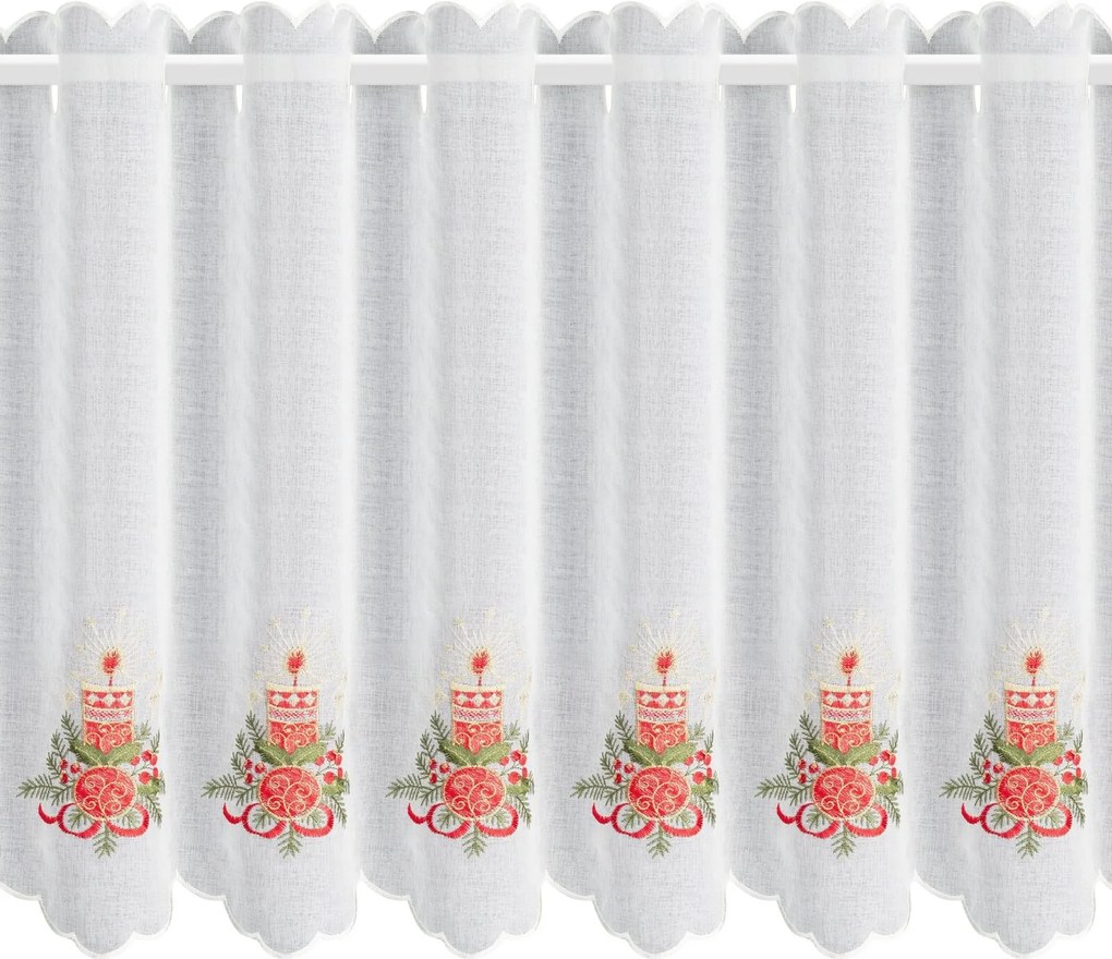 KRÁTKÁ ZÁCLONA NA POUTKÁCH XMAS15 145X70 CM VZOROVANÁ
