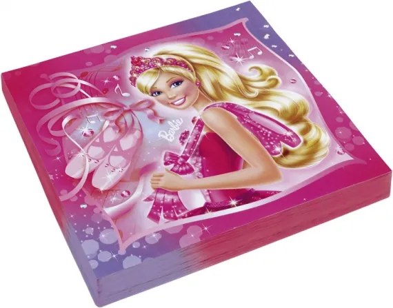 Amscan Barbie ubrousky růžové 20ks 33cm x 33cm