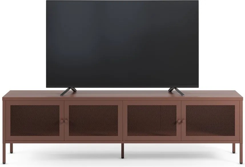 Vínový kovový TV stolek 160x50x35 cm Fayna – Marckeric