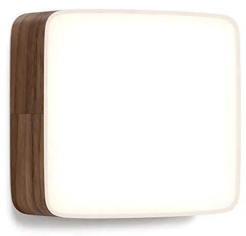 Přisazené dřevěné svítidlo Cube Ceiling / Wall Dekor: Ořech, Teplota chromatičnosti / Stmívání: 2700 Kelvinů / Stmívatelné DALI, Varianta: L