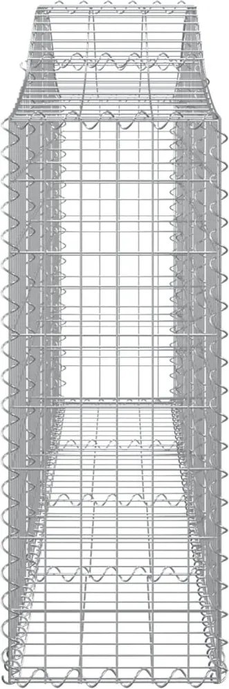 Klenuté gabionové koše 9 ks 200x30x80/100 cm pozinkované železo 3145416