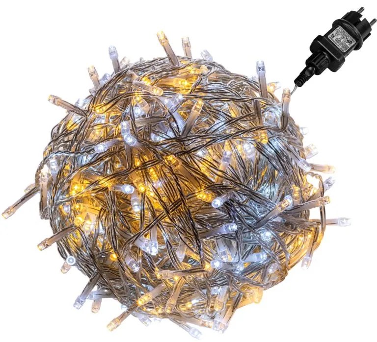 VOLTRONIC® 67599 Vánoční řetěz - 60 m, 600 LED, teple/studeně bílý