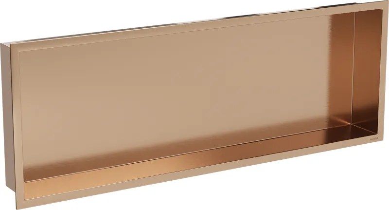 Mexen X-Wall-R zapuštěná polička s límcem 90 x 30 cm, kartáčovaná měď - 19C0903010